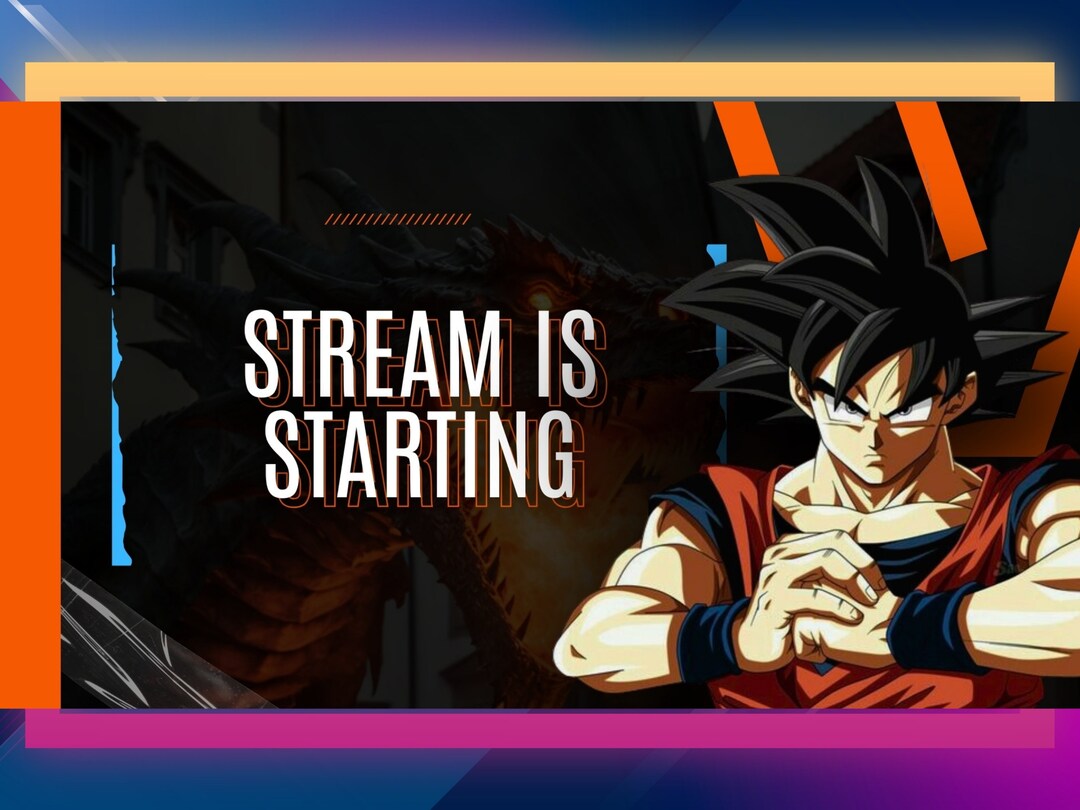 Go-ku Stream Overlay Animated Anime Overlay for Twitch Includes 4 ...