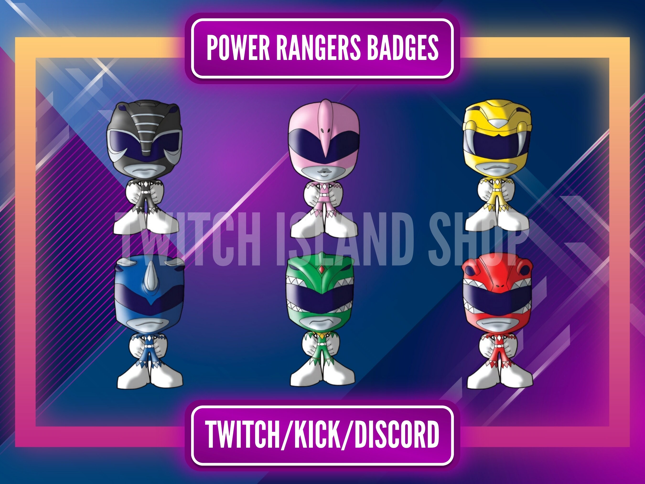 Power-rangers Sub Badges Designed for Twitch, Discord, Sub, Streamers ...