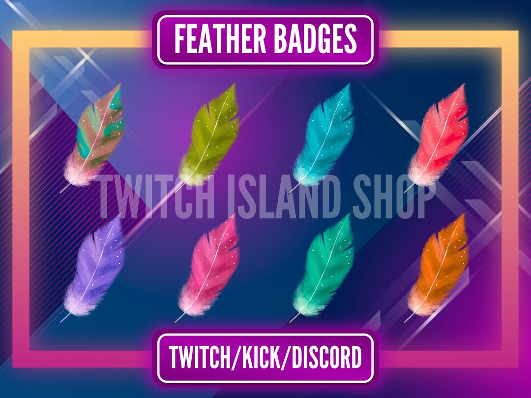 Feather Sub Badges Bit Badges Twitch Badges Cute Sub Badges Twitch ...