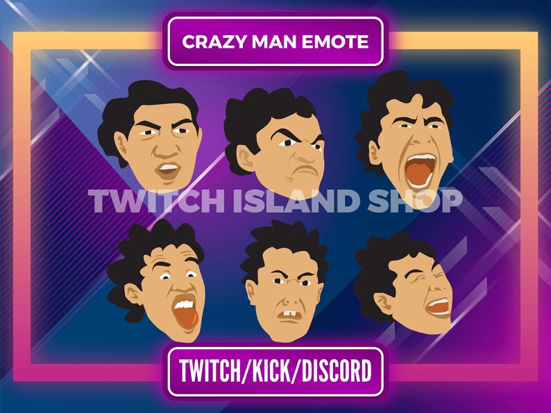 Crazy Guy Emotes for Twitch, Discord, and Youtube Gaming Streams Boy ...