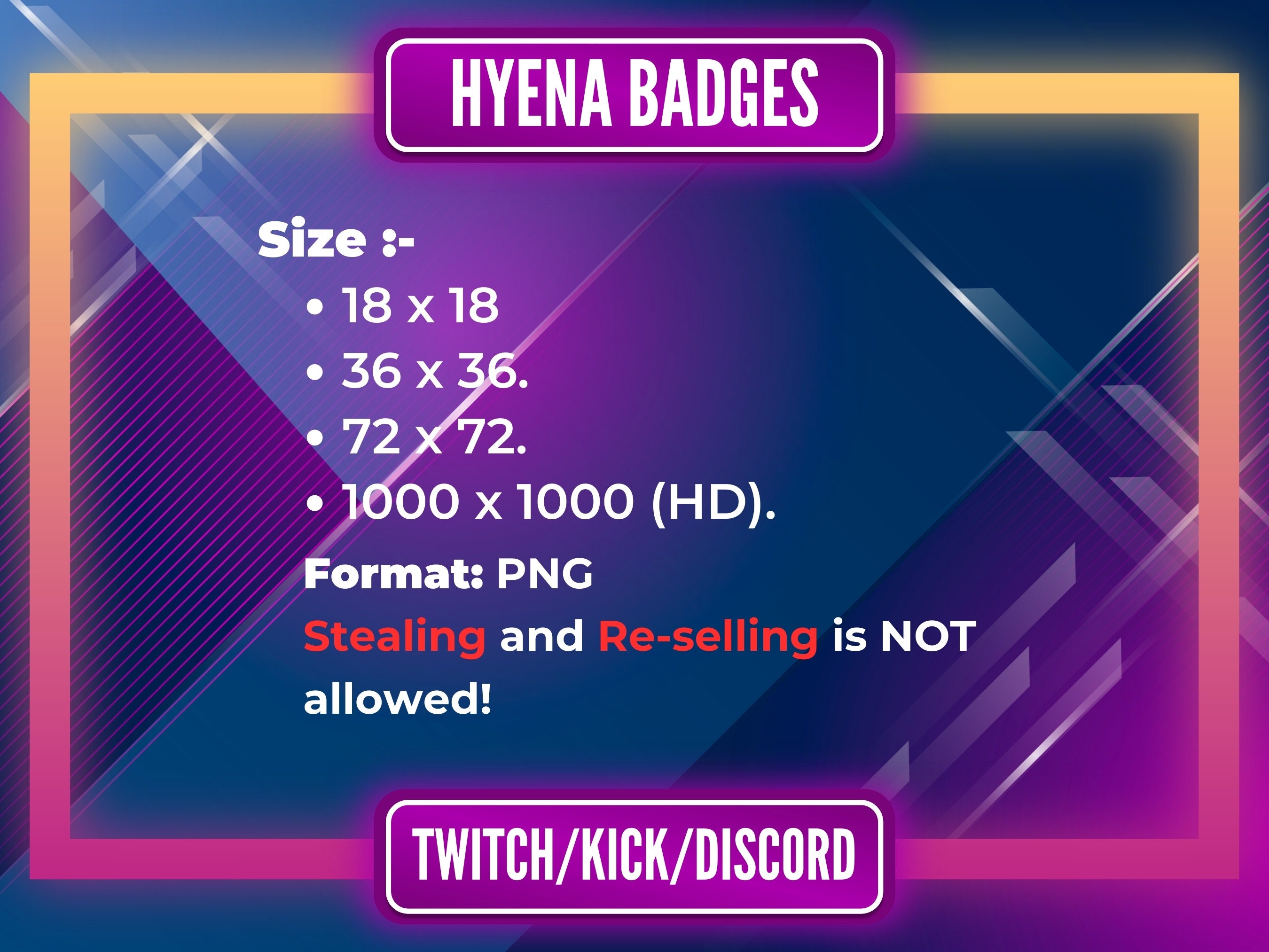 Hyena Twitch Badges / Streamer Badges / Animal Badges / Twitch Sub ...