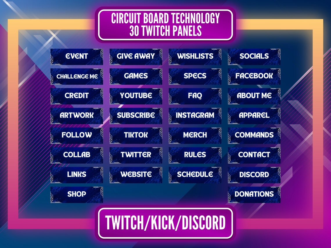Circuit Board Technology Twitch Stream Package Youtube, Facebook Live ...
