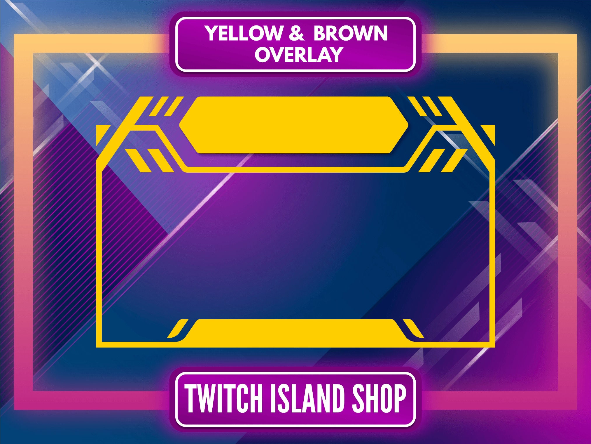 Static Twitch Overlay in Yellow and Brown Digital Download Stream ...