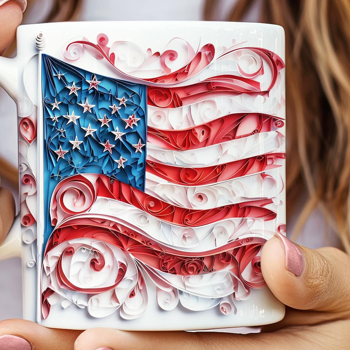 Quilled-look American Flag, Independence Day, Fourth of July, Patriotic ...