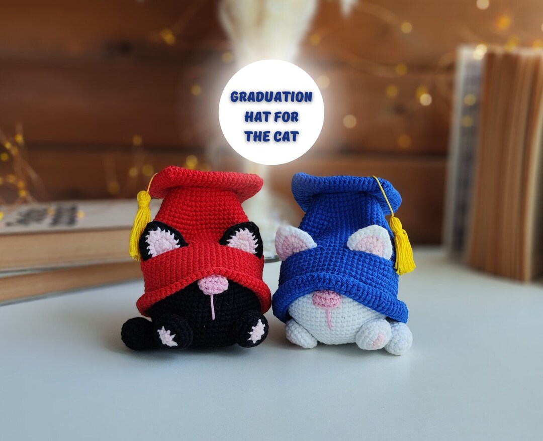 Crochet Graduation Hat for the Cat Gnome Pattern, Graduation Gifts for ...