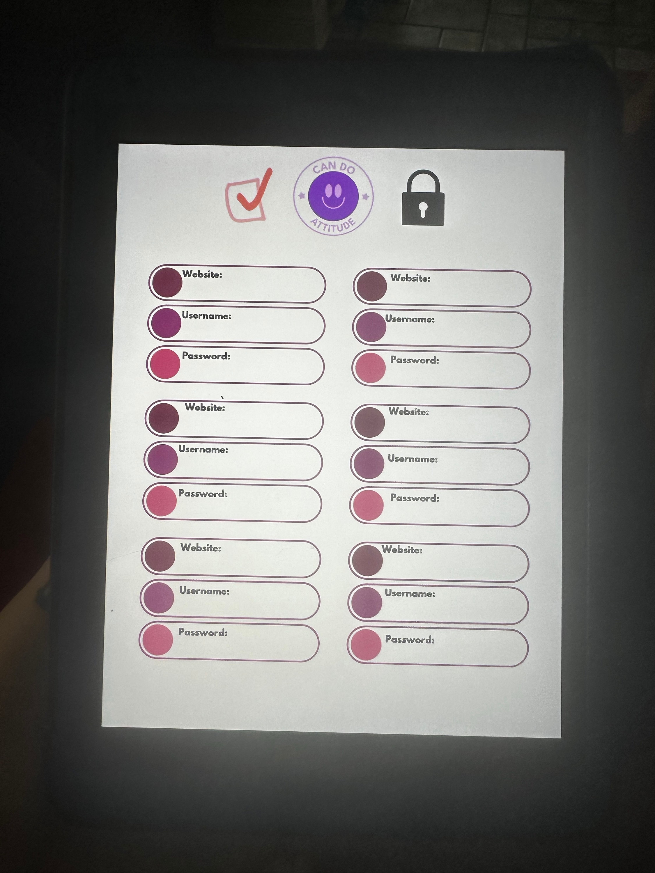 Cute Printable Password Tracker - Etsy
