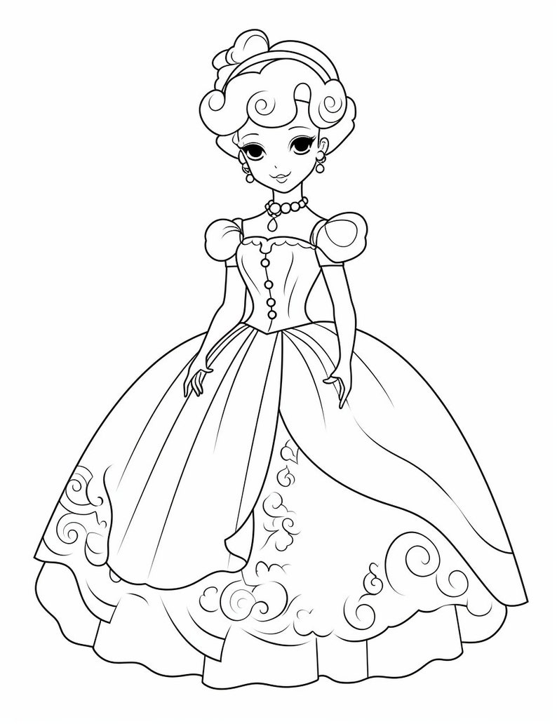 Princess Coloring Pages, Coloring Pages for Kids, Coloring Sheets ...