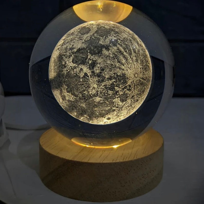 Galaxy Crystal Ball Lamp, 3D Planet Moon Lamp, Home Decoration - Etsy