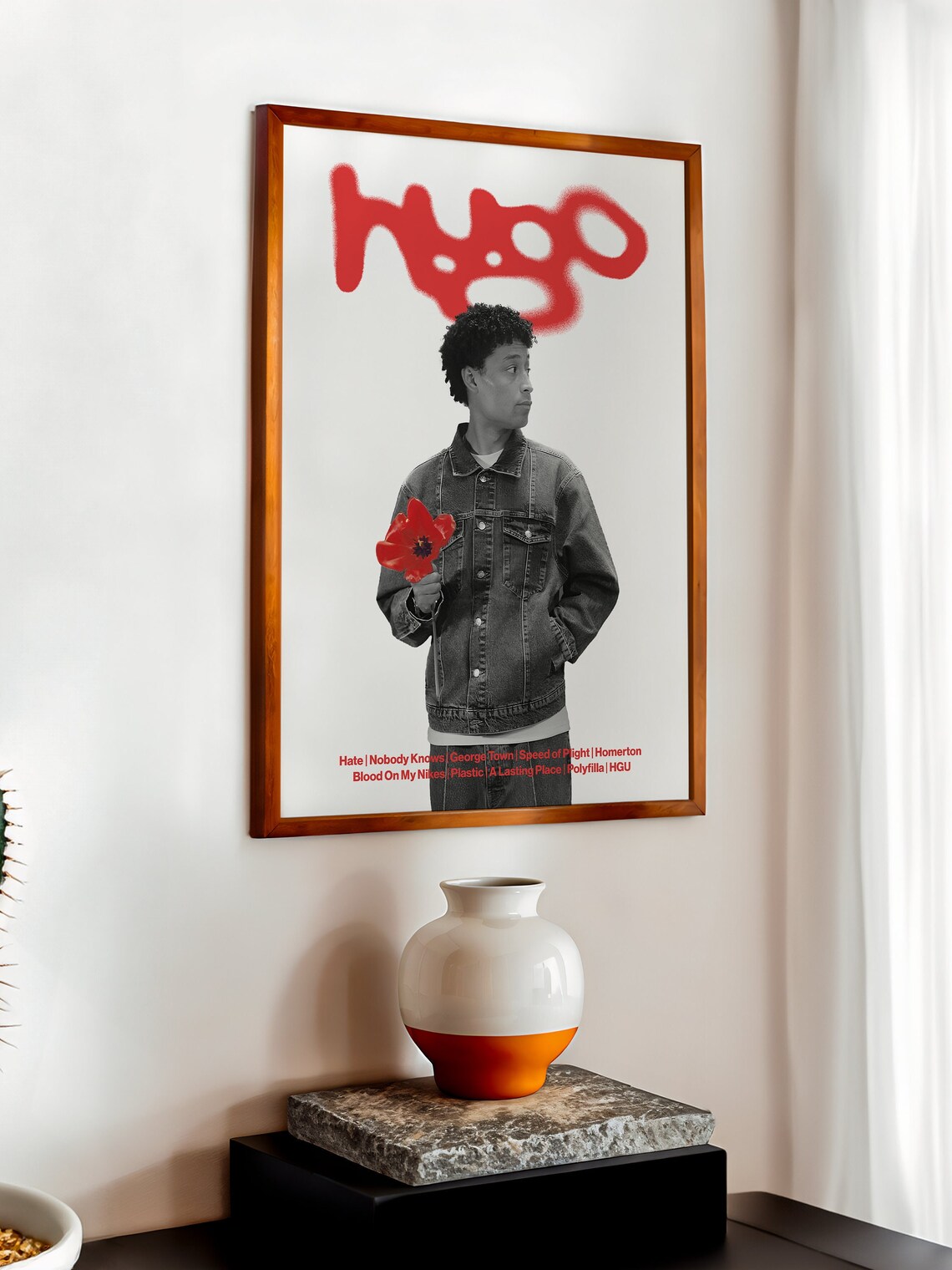 Loyle Carner 'HUGO' Poster for Bedroom, Unframed A4/A3/A2, Wall Art ...