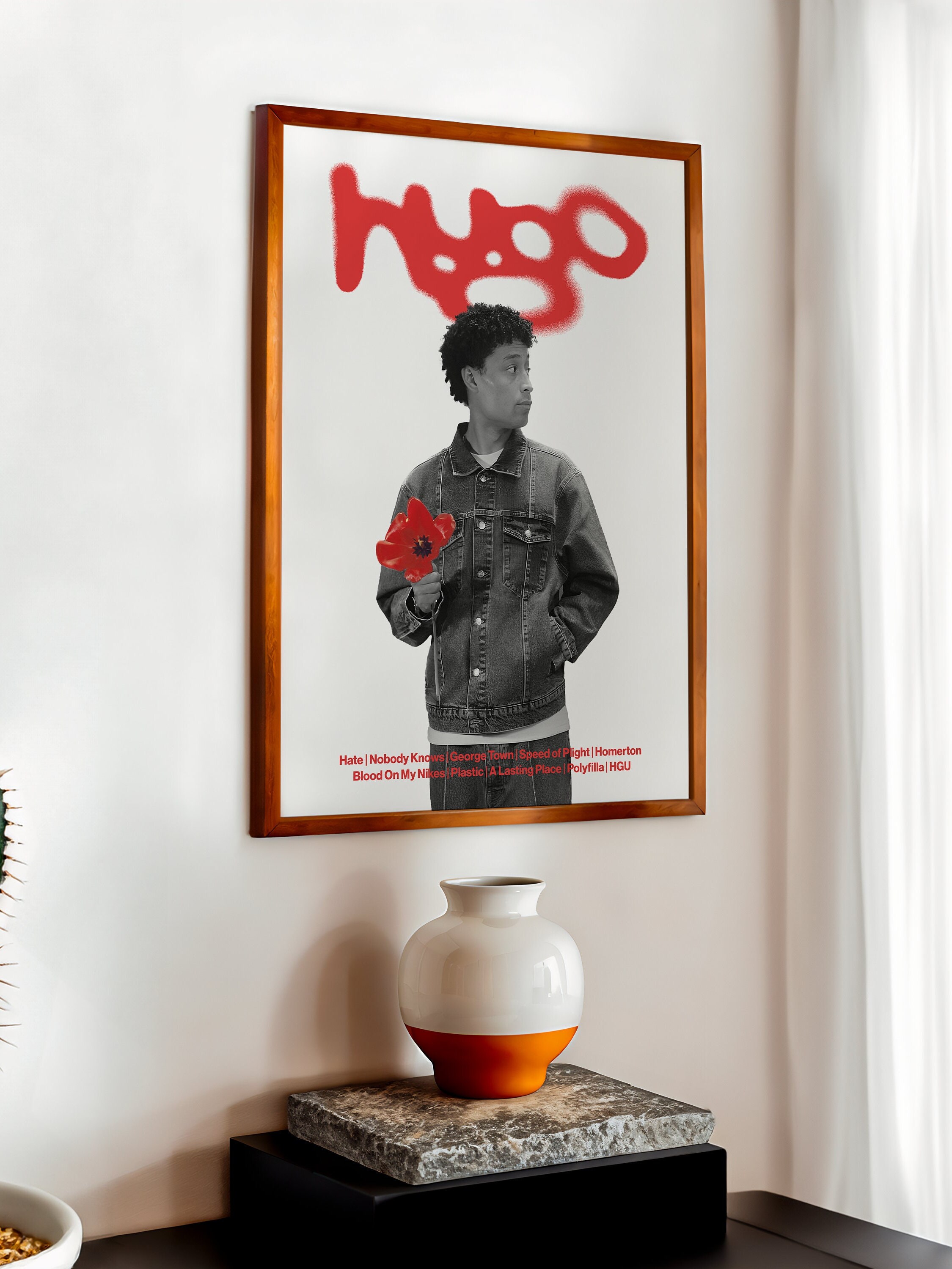 Loyle Carner 'HUGO' Poster for Bedroom, Unframed A4/A3/A2, Wall Art ...