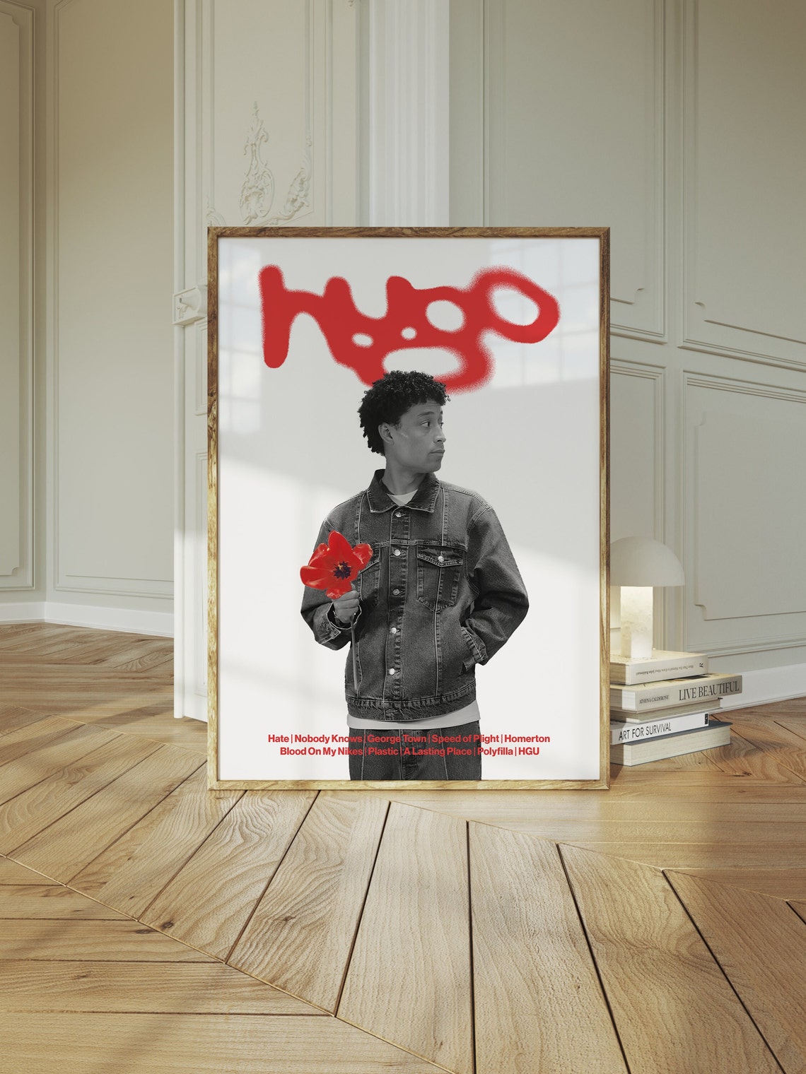 Loyle Carner 'HUGO' Poster for Bedroom, Unframed A4/A3/A2, Wall Art ...