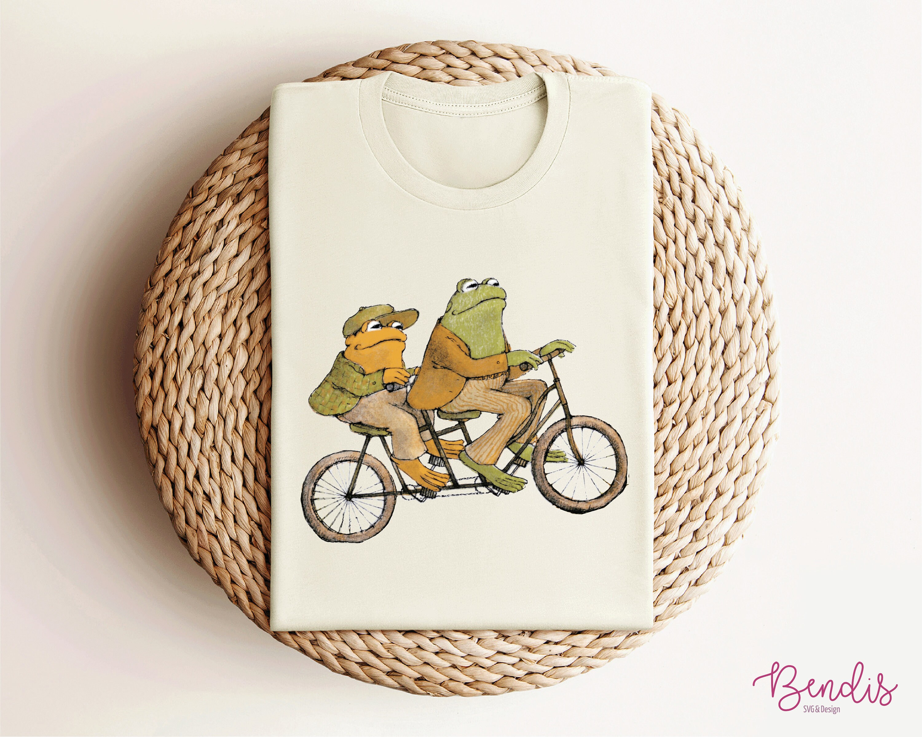 Frog and Toad on Bike Png, Funny Trendy Frog Png, Frog Lover Png, Retro ...
