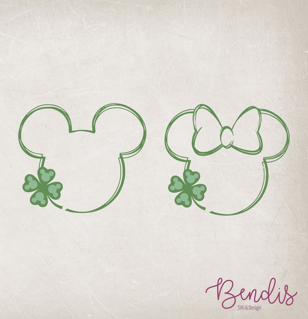 Lucky Mouse Svg, Clover Mouse Ears Svg, Lucky Mouse Ears Svg, Lucky ...