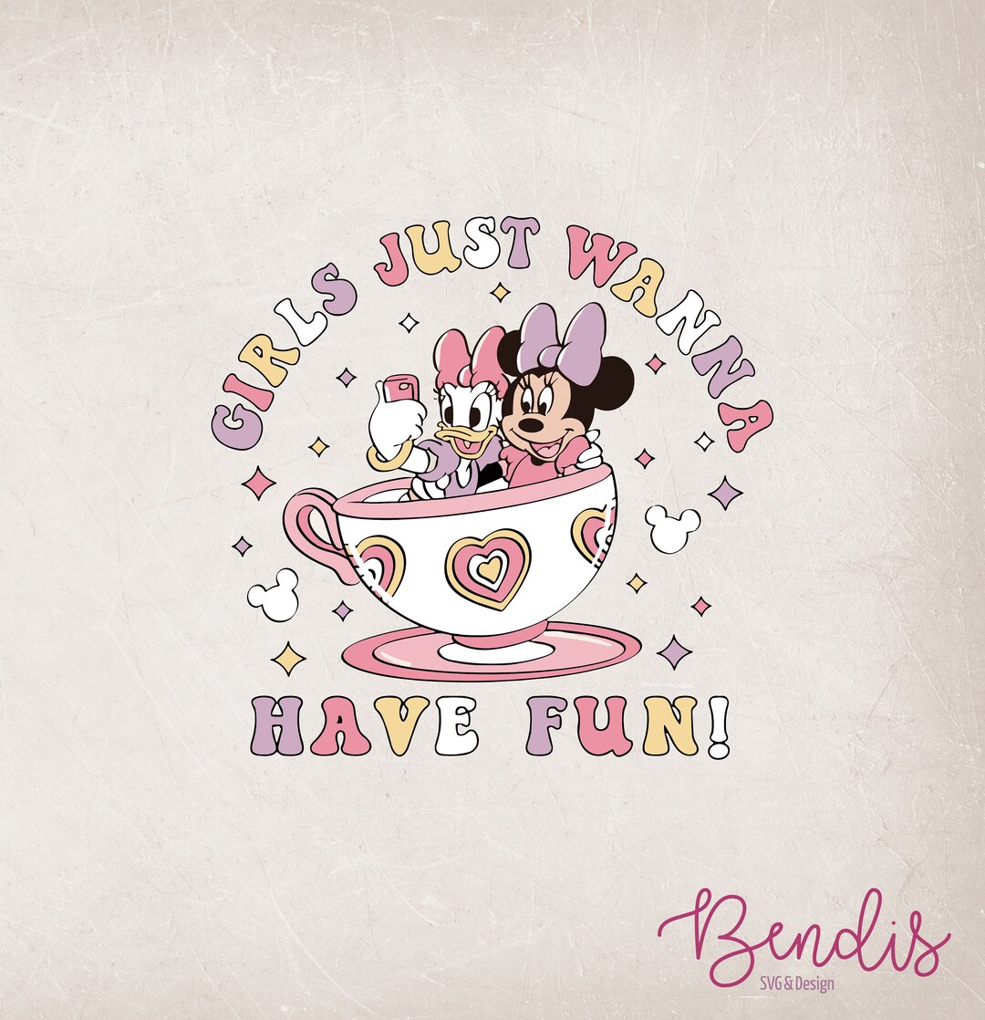 Girls Just Wanna Have Fun Svg, Besties Mouse and Duck Svg, Mouse ...