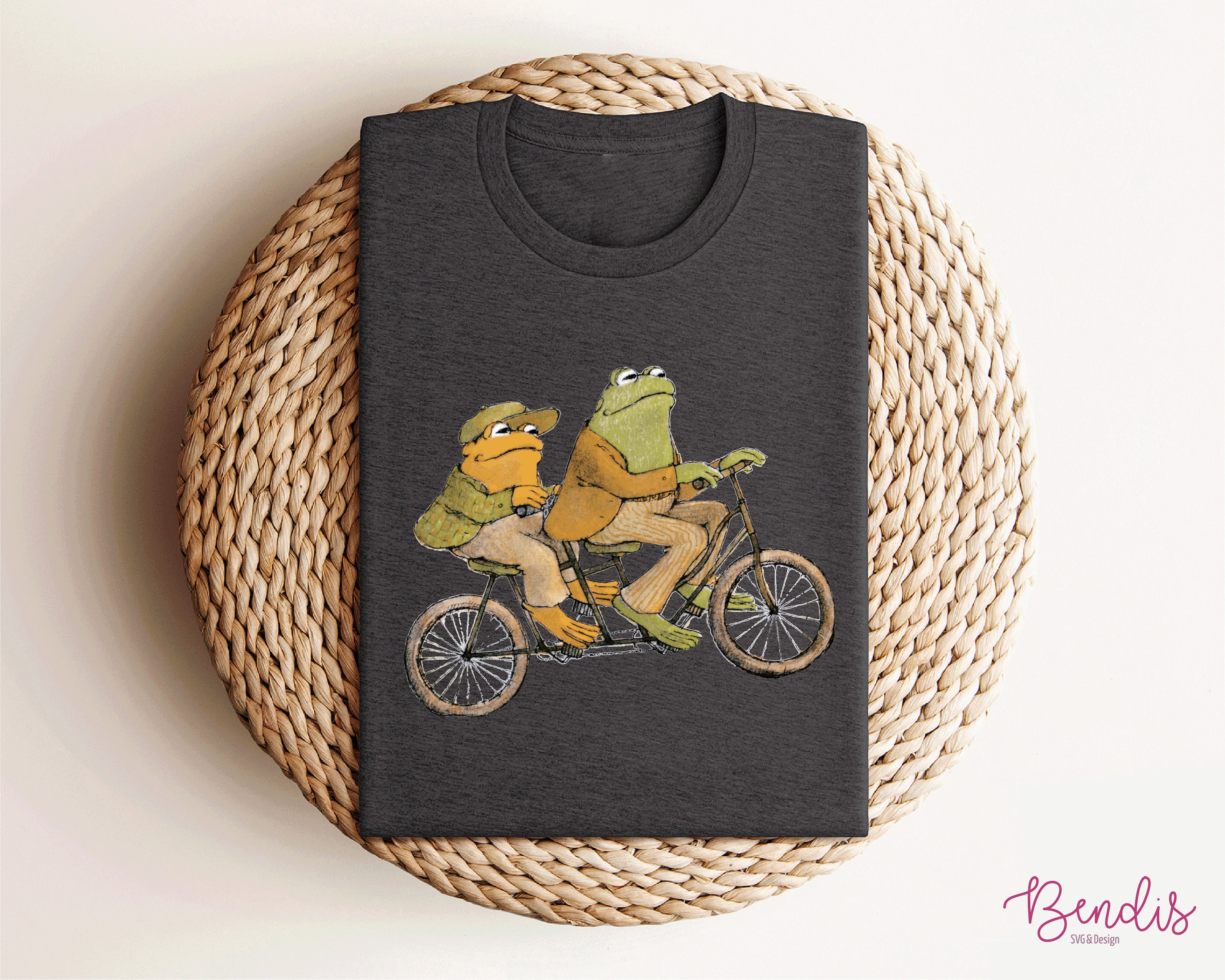 Frog and Toad on Bike Png, Funny Trendy Frog Png, Frog Lover Png, Retro ...
