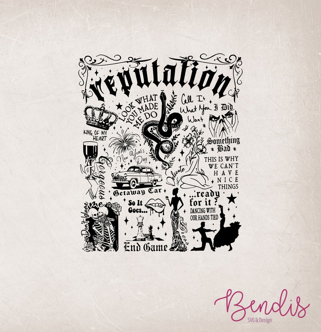 Reputation Svg, Swiftie Tracklist Reputation Svg, Taylor Tracklist Svg ...