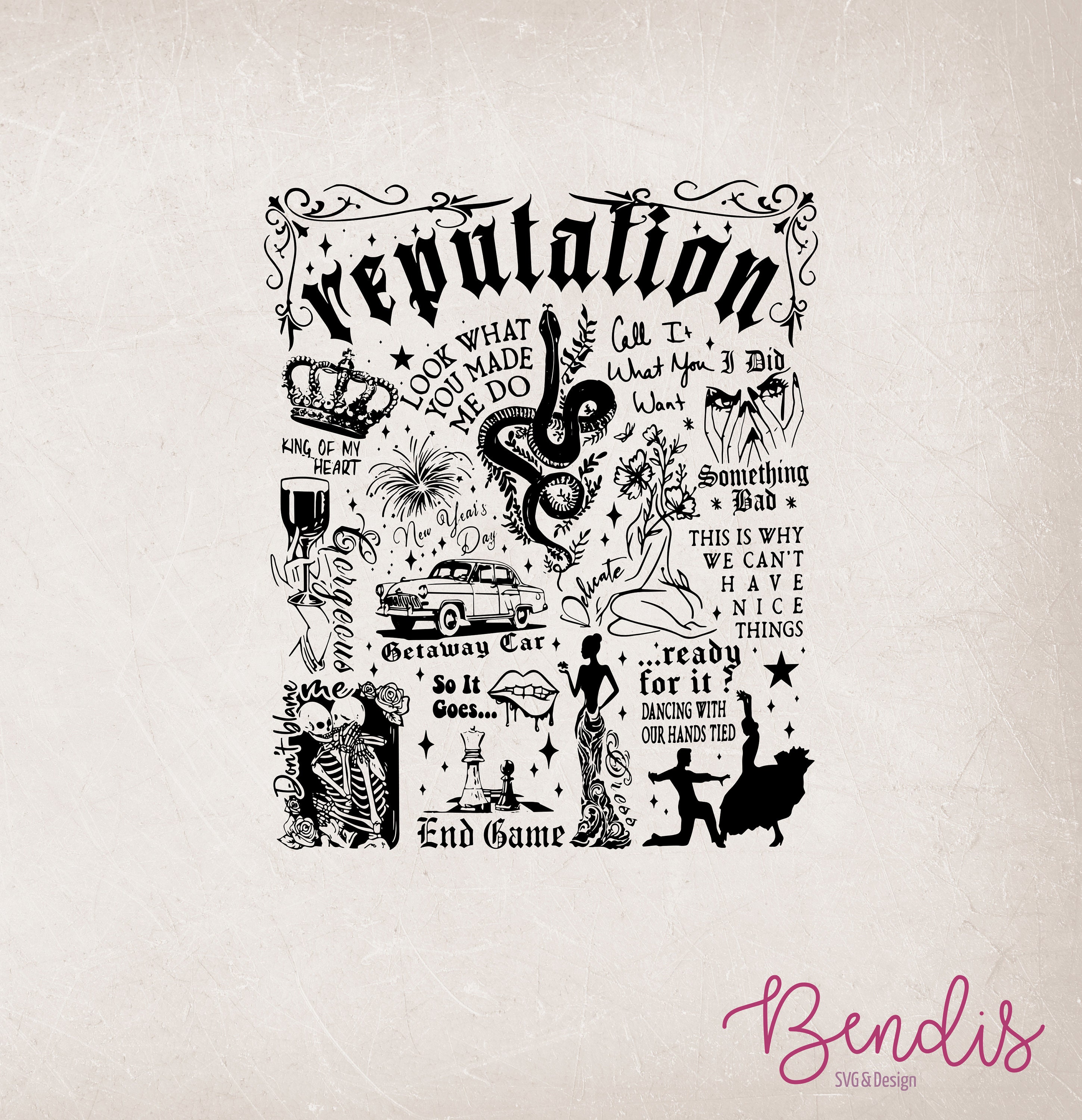Reputation Svg, Swiftie Tracklist Reputation Svg, Taylor Tracklist Svg ...