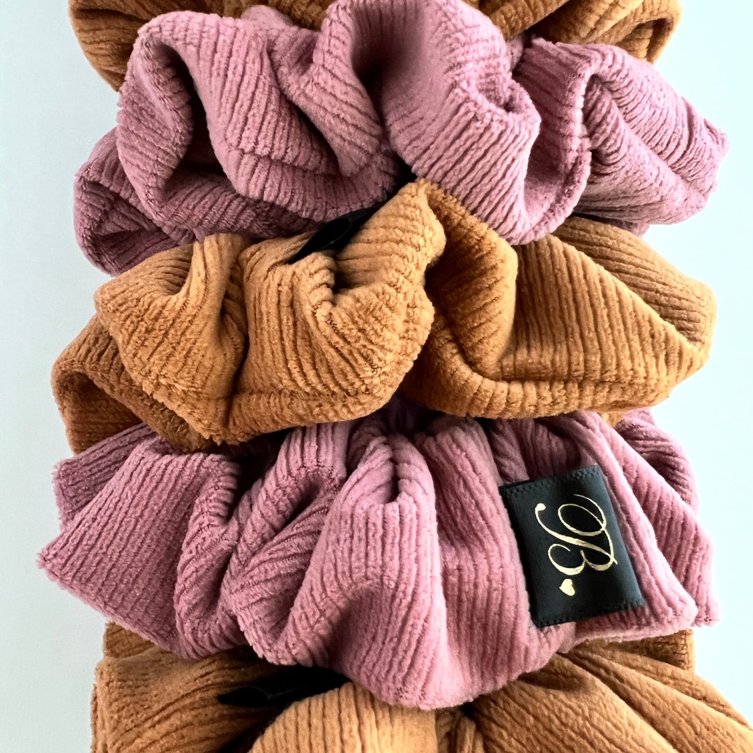 Cozy Rib Knit Scrunchies Super Soft Hair Ties Secure Hold for All Hair ...
