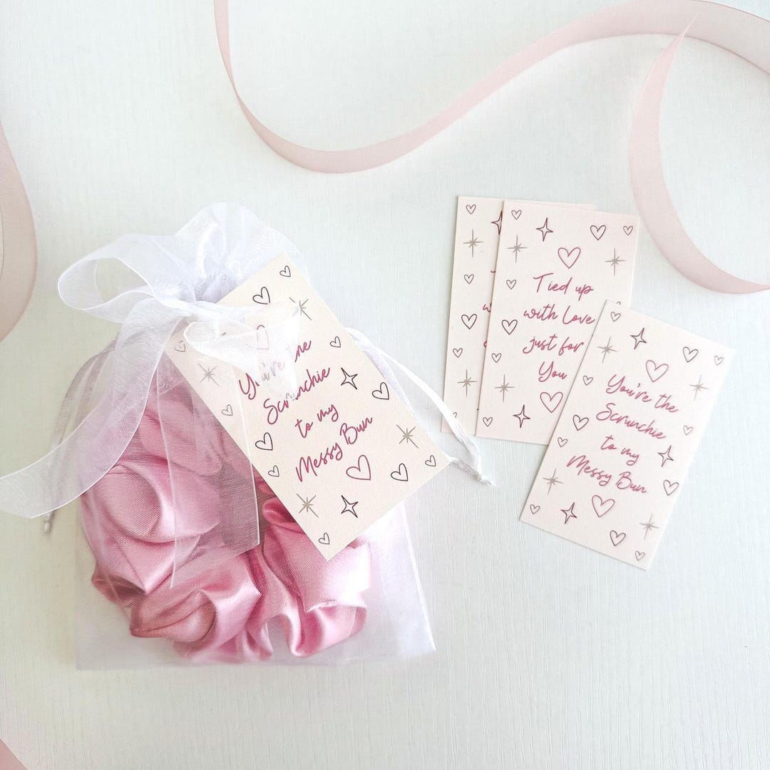 Scrunchie Gift Tags - Pink Hair Tie Party Favor Printable - Etsy