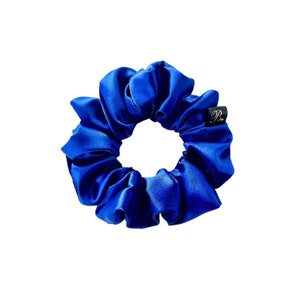 Luxury Blue Satin Scrunchies Premium Silky Hair Ties Elegant, High ...