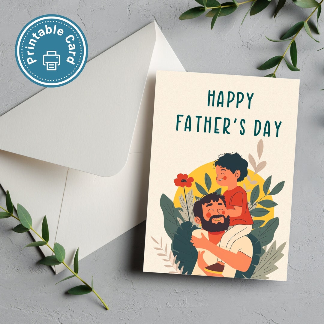 Fathers Day Card, Printable Fathers Day Card, Greeting Card, Gift Card ...