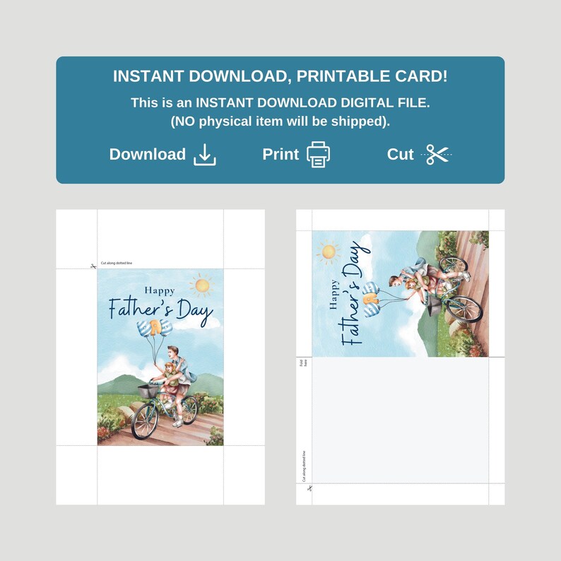 Fathers Day Card, Printable Fathers Day Card, Happy Fathers Day Card ...