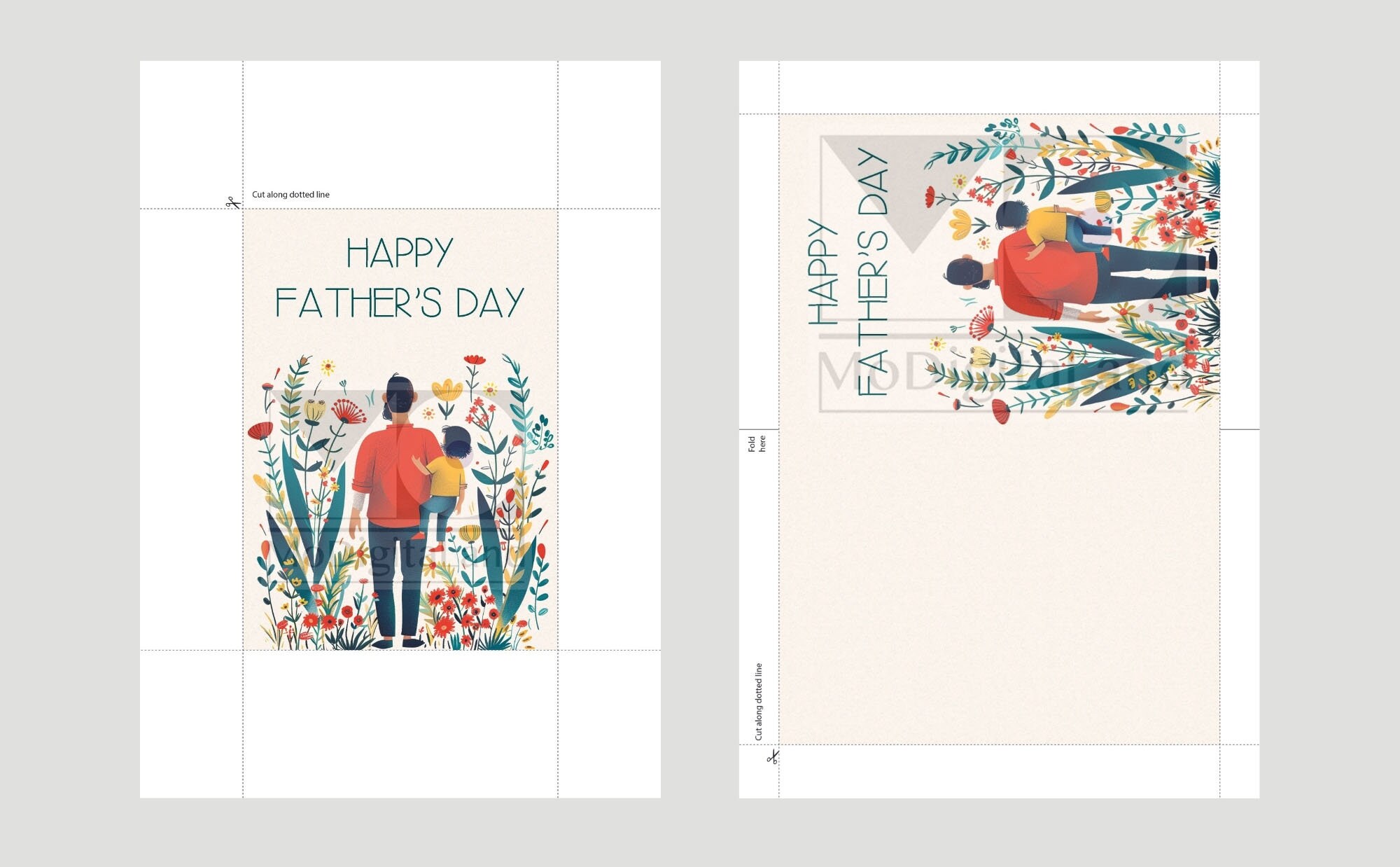 Fathers Day Card, Printable Fathers Day Card, Greeting Card, Gift Card ...