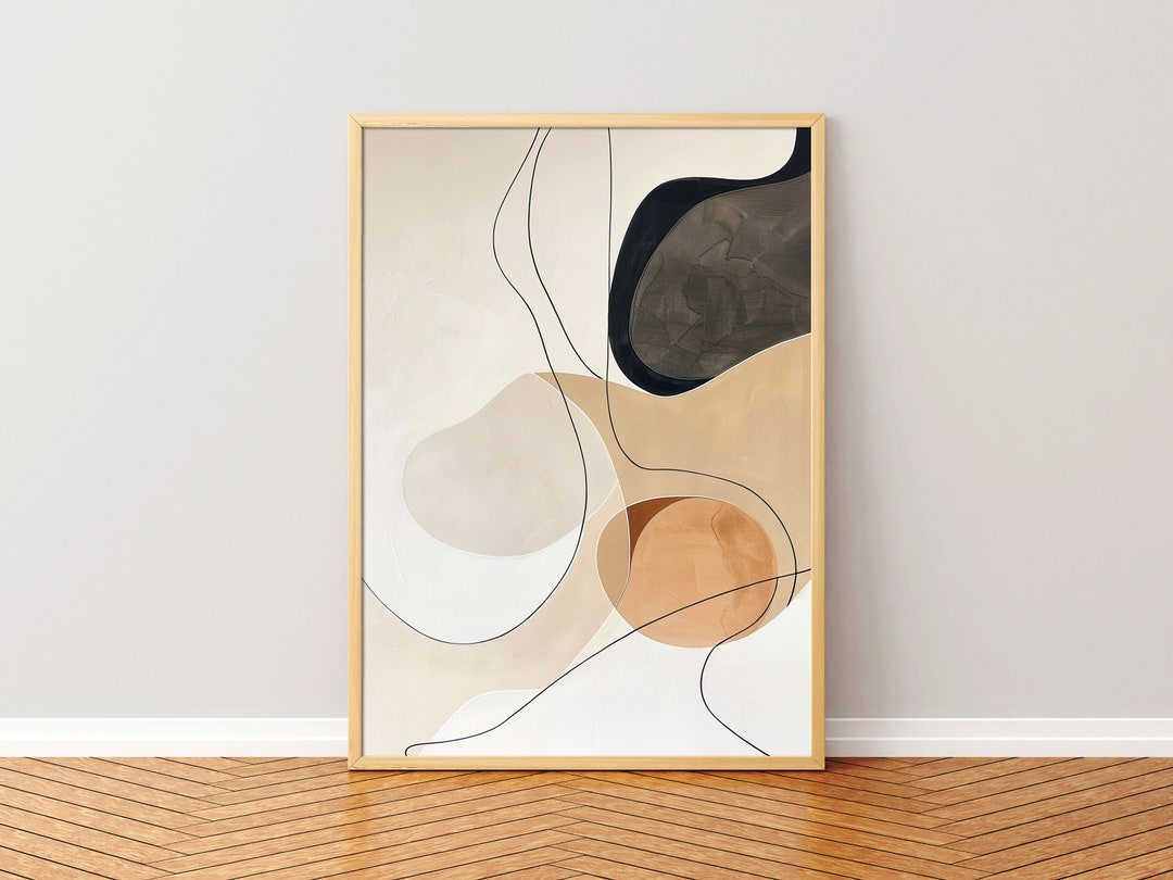 Boho Art, Geometric Modern, Aesthetic, Abstract, Minimalist, Gouache ...