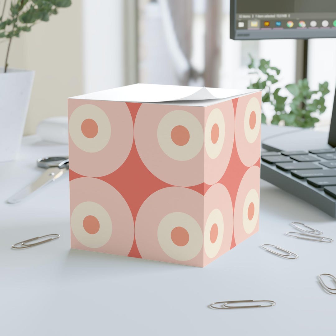 Note Cube, Sticky Notes, Cute Desk Accessories, Memo Pad Holder, Office ...