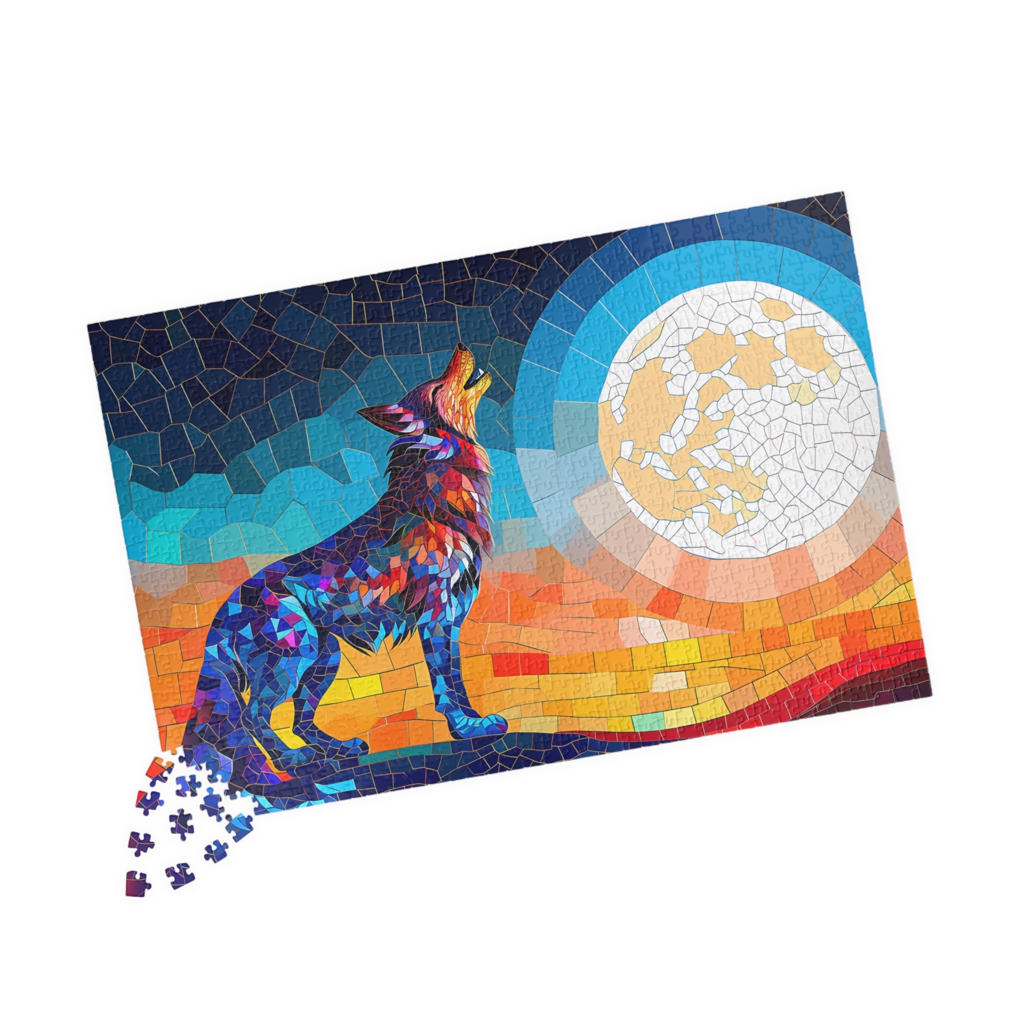 Mosaic Wolf Jigsaw Puzzle for Adults, 1000 Piece Puzzle, Animal Artwork ...