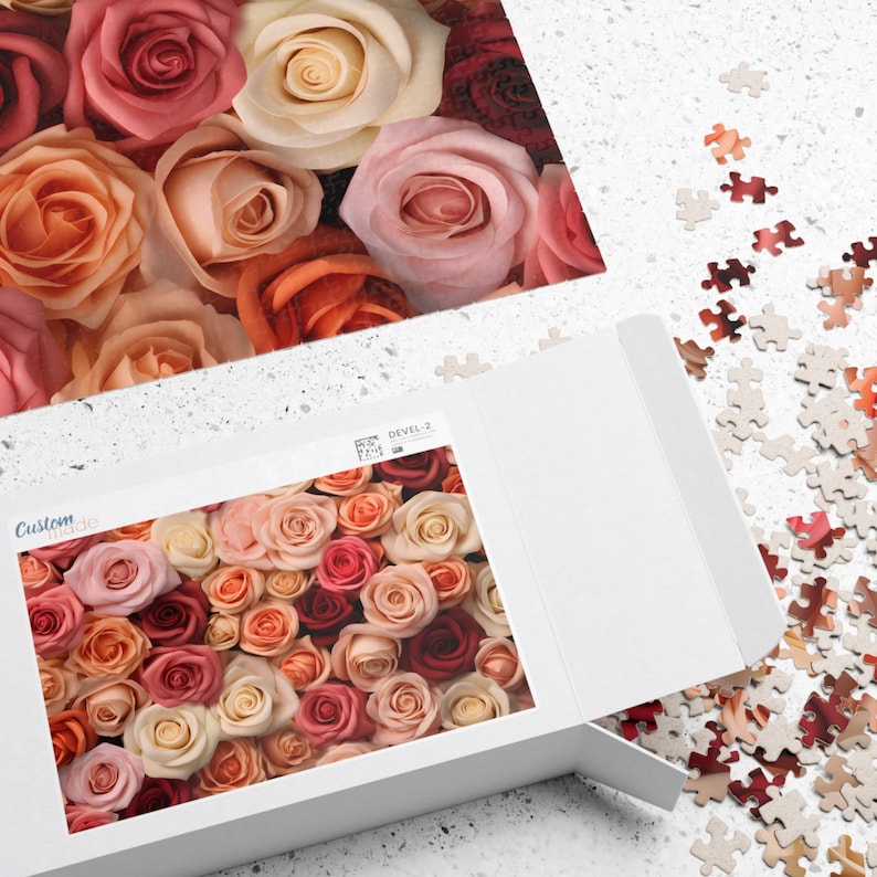 Rose Collage Jigsaw Puzzle 1000 Pieces Puzzle Rose Bouquet Pattern ...