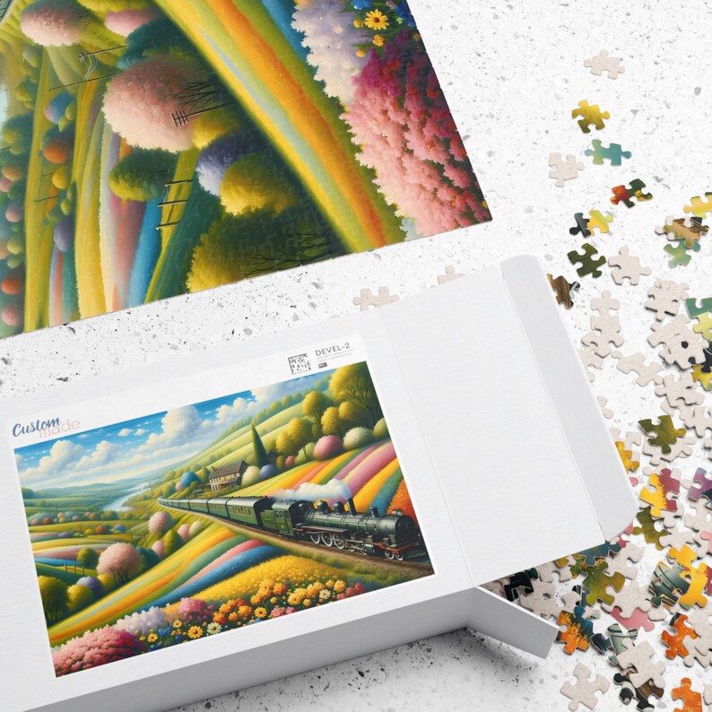 Train in Countryside Puzzle for Adults, 1000 Piece Puzzle, Farmland ...