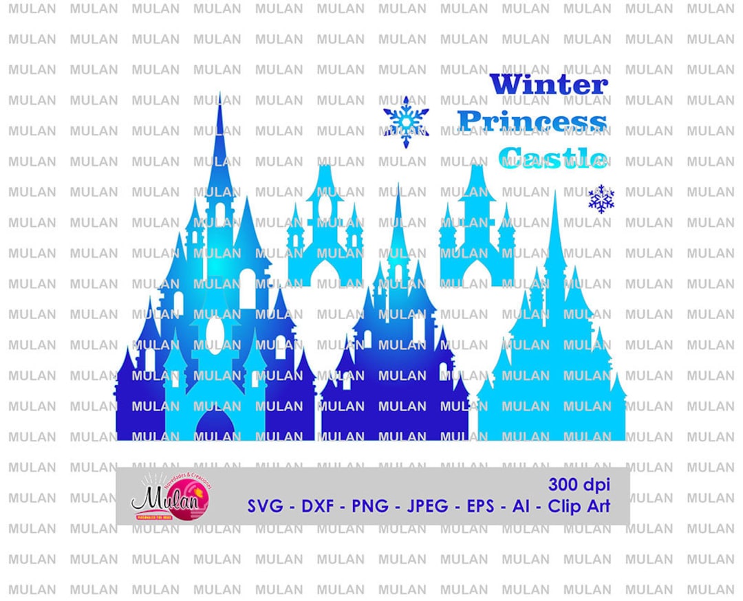 Castle Frozen, Castle Svg-ai-cdr-silhouette Studio - Etsy