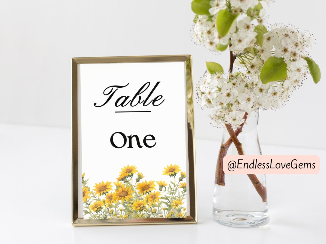 Radiant Sunflower Table Numbers, Daisy Wedding Table Signs, Printable ...