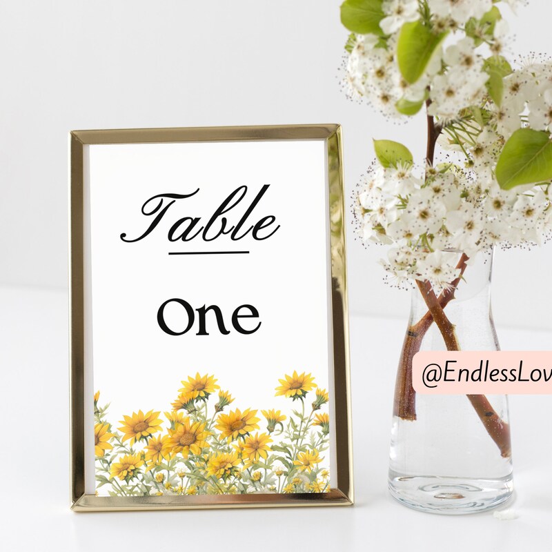 Sunflower Table Numbers - Etsy
