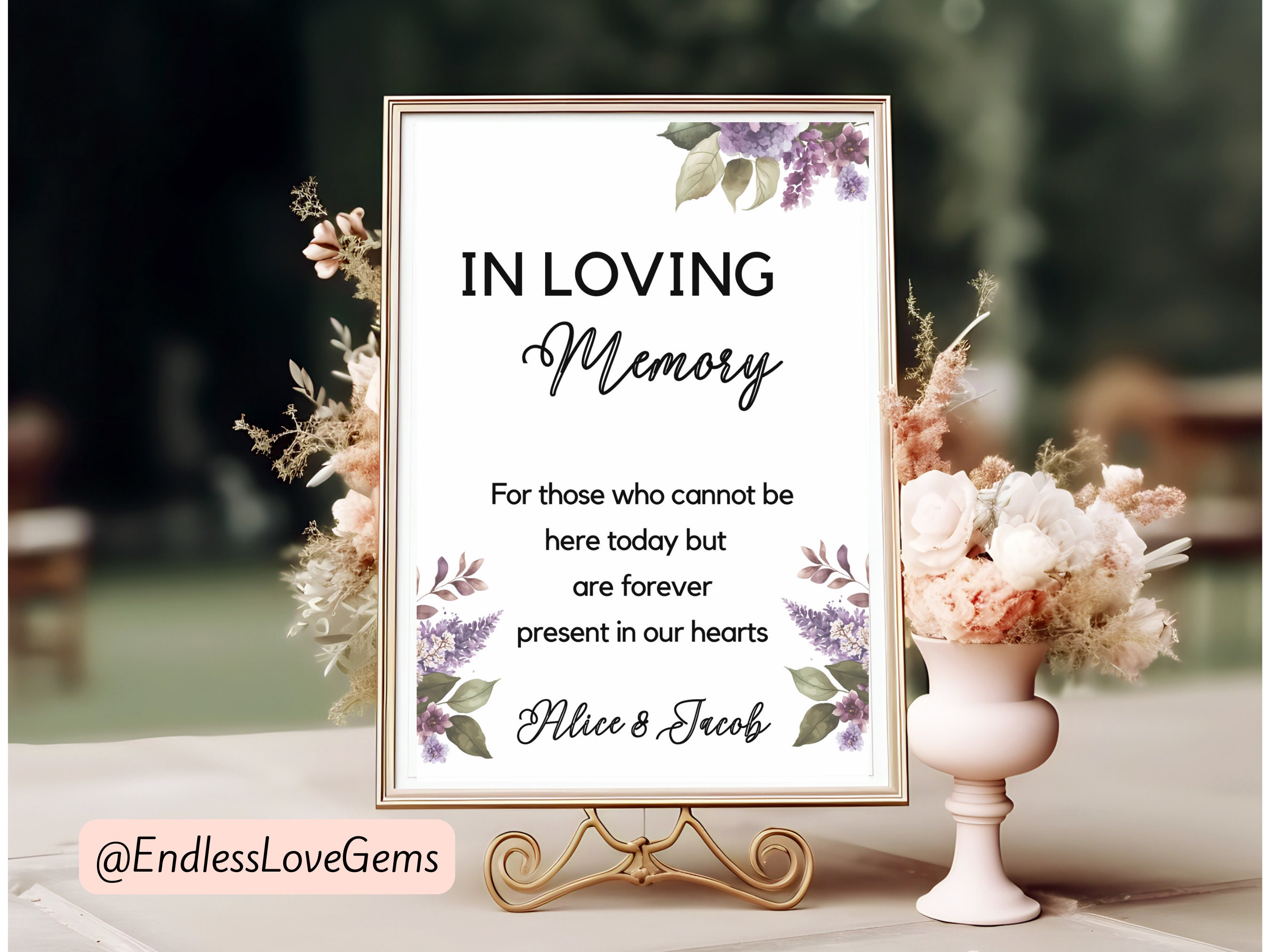 In Loving Memory Sign Template, Printable in Loving Memory for Wedding ...