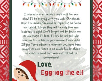 Elf on the Shelf Welcome Letter - Etsy