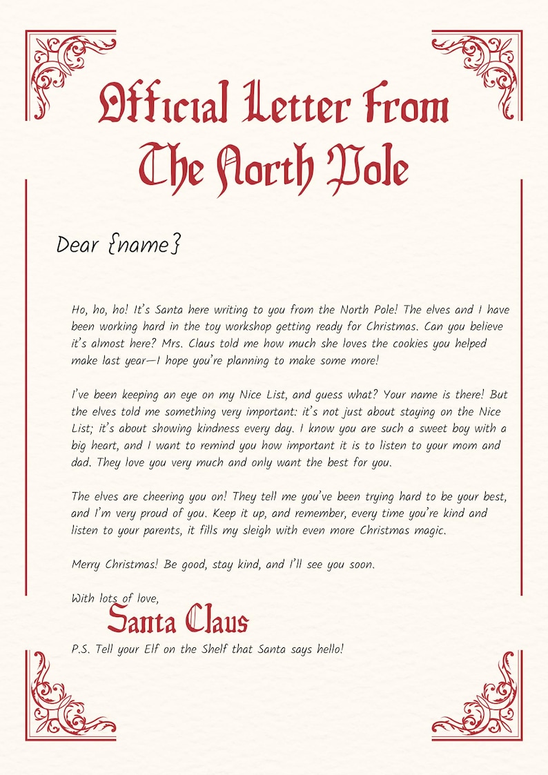 Letter From Santa - Etsy