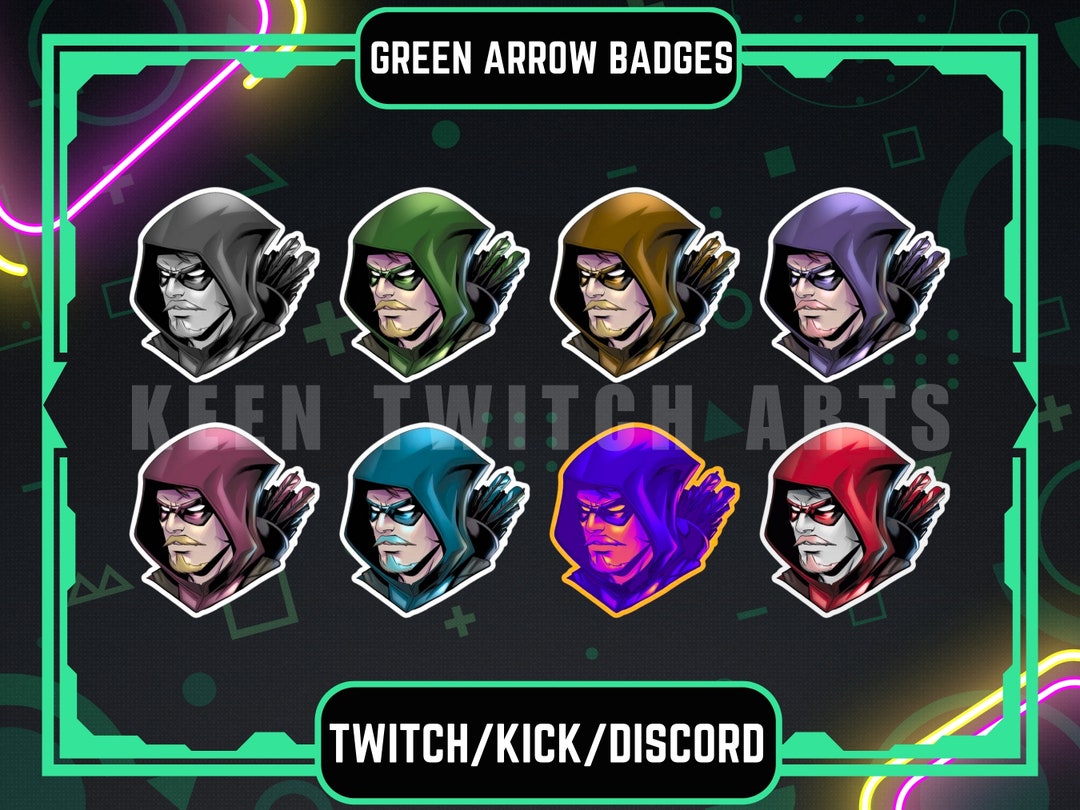 Green Arrow Sub Badges for Twitch, Discord: Anime Loyalty Badges - Etsy