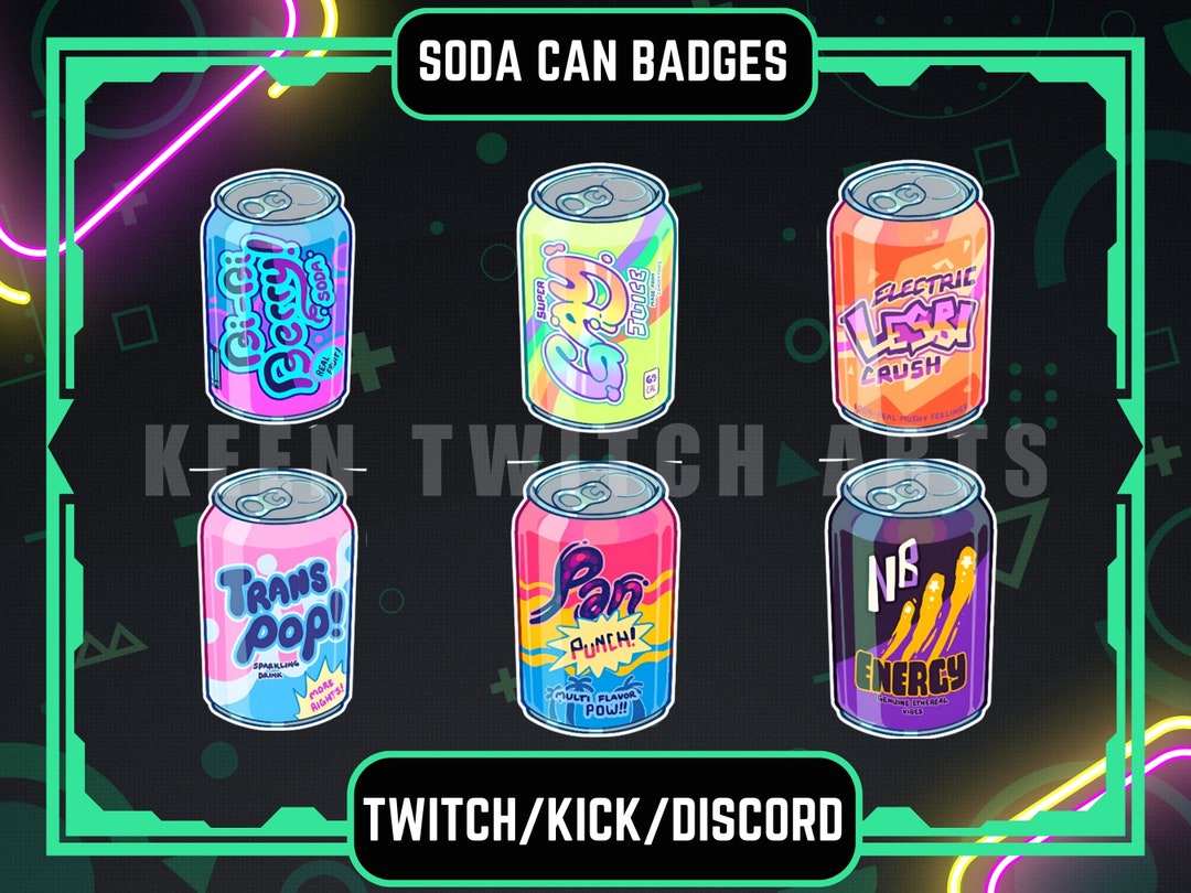 Twitch Soda Can Badges Designed for Streamers, Suitable for Use as ...