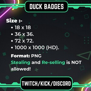 Duck Sub Badges: Premade Animal Badges for Twitch, Discord, Youtube - Etsy
