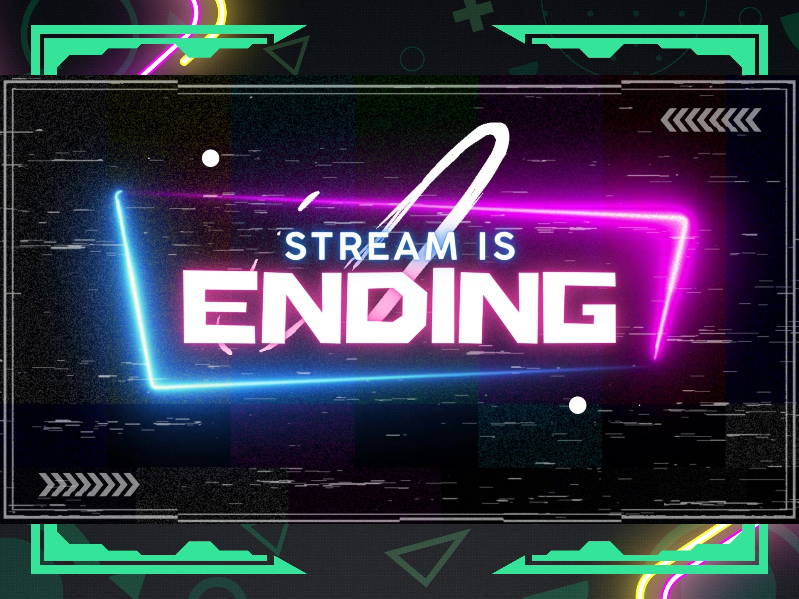 Neon Glitch Overlay Pack: Pre-made Twitch Streamlabs OBS Overlay With ...