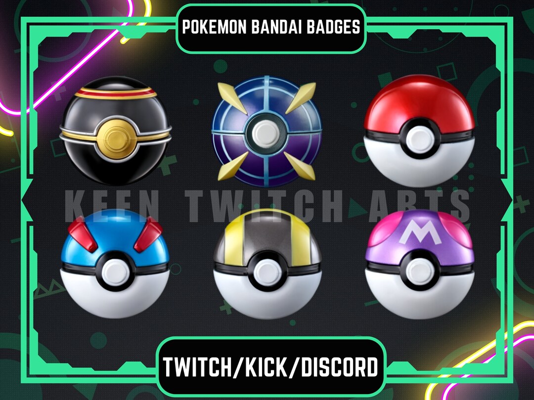 6 Pokemon Bandai Sub Badges | Twitch | Youtube | Discord | Bit Badges ...