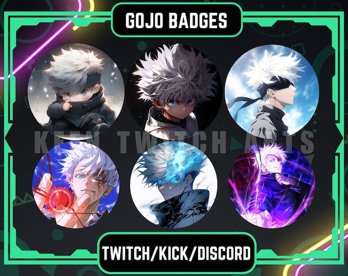 Gojo-saturo Subscription Badges for Twitch, Youtube, and Discord ...