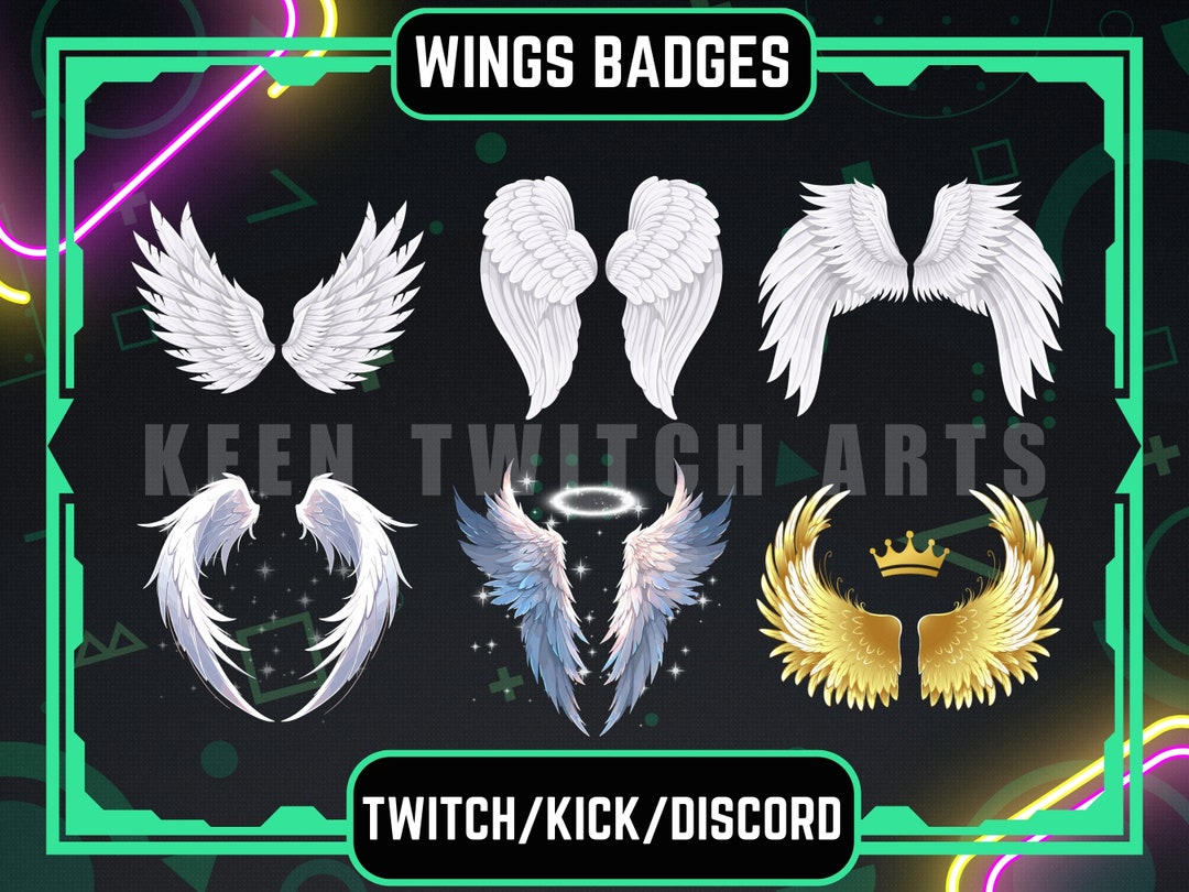 Wings Twitch Badges // Badges for Streamers // Feather Badges ...