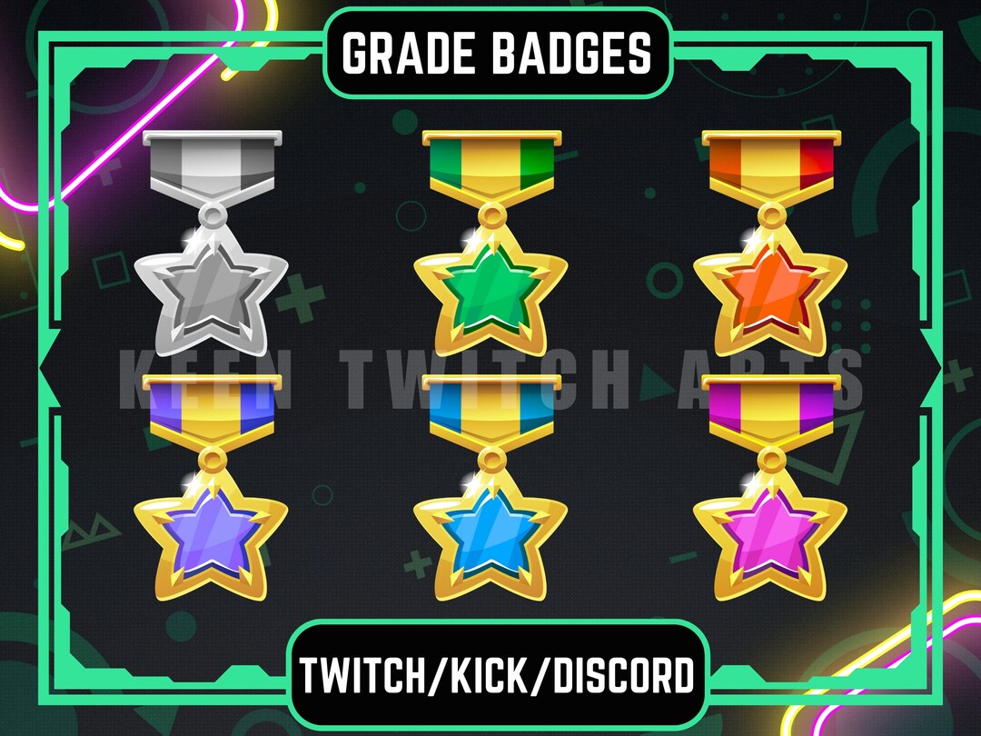 Grades Badges | Twitch Medal Badges | Streamer Badges | Discord Role ...