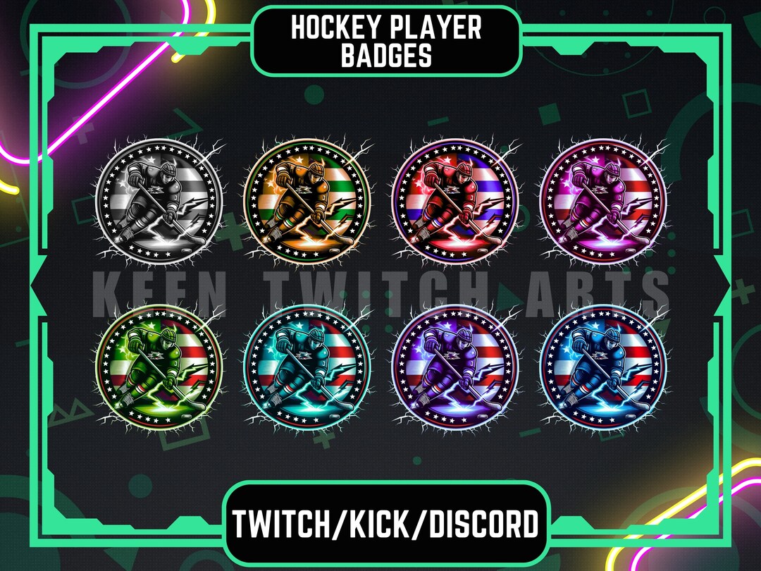 Hockey Player Sub Badges: Twitch, Youtube, Discord (digital Download ...