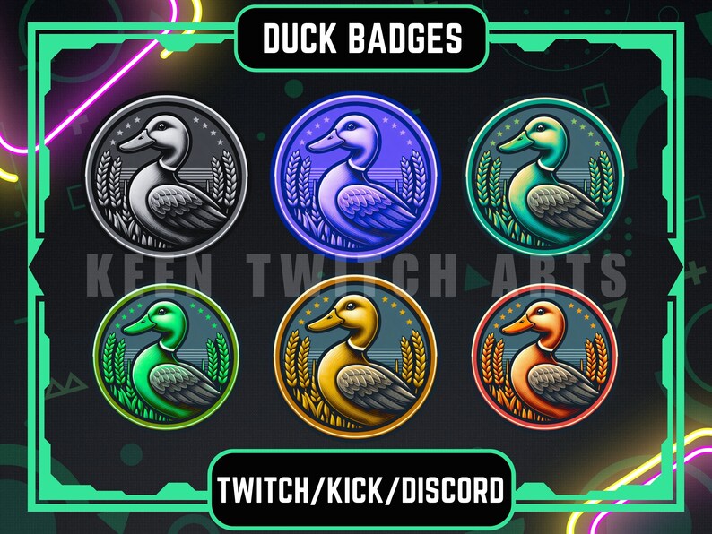 Duck Sub Badges: Premade Animal Badges for Twitch, Discord, Youtube - Etsy