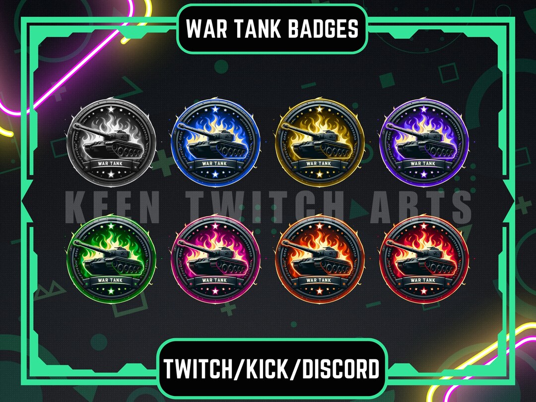 War Tank Sub Badges for Twitch, Youtube, Discord | Stream Badges ...
