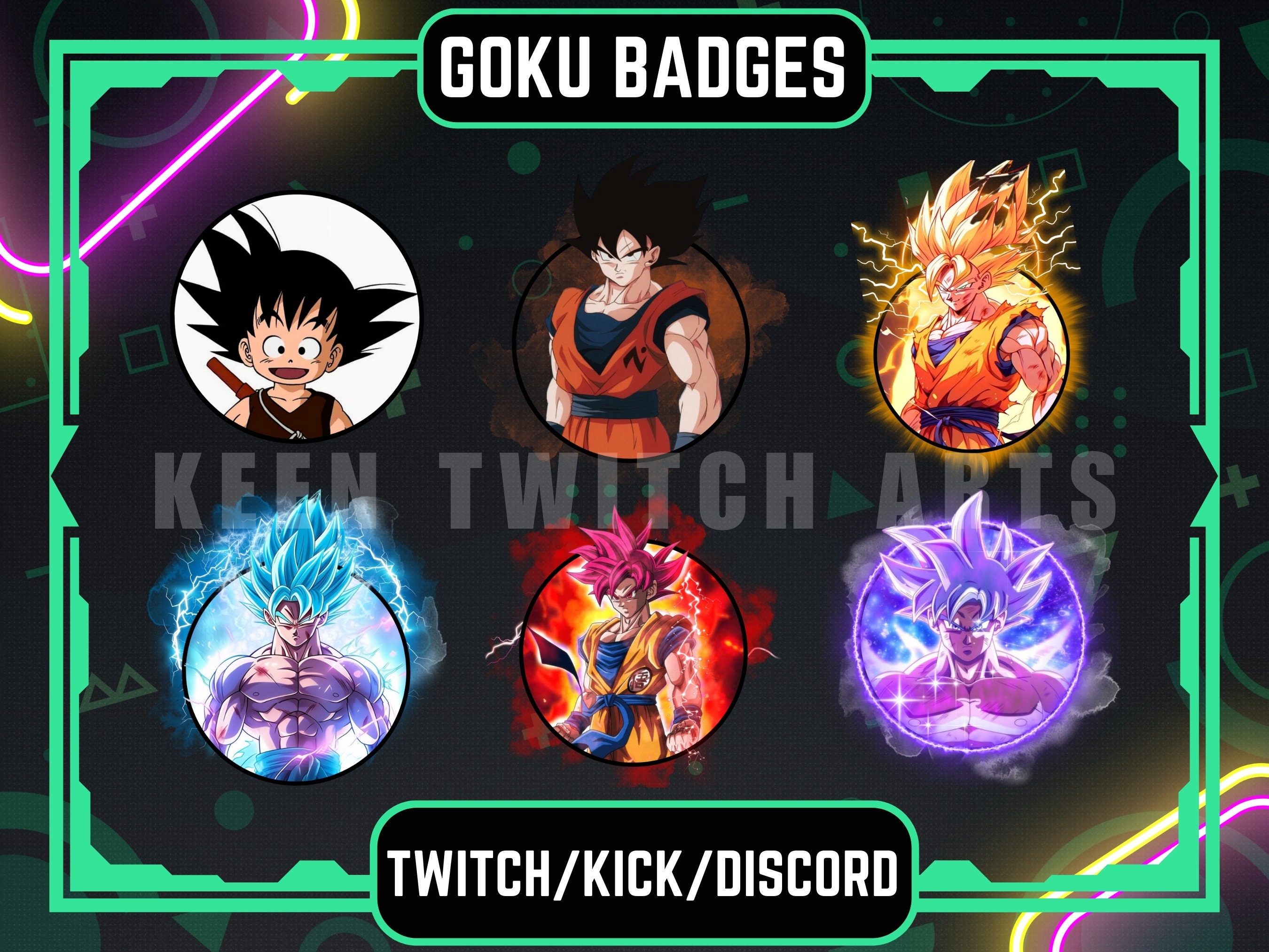 Go-ku Badges for Twitch | Sub & Bit Badges | Anime\manga Sub Badges ...